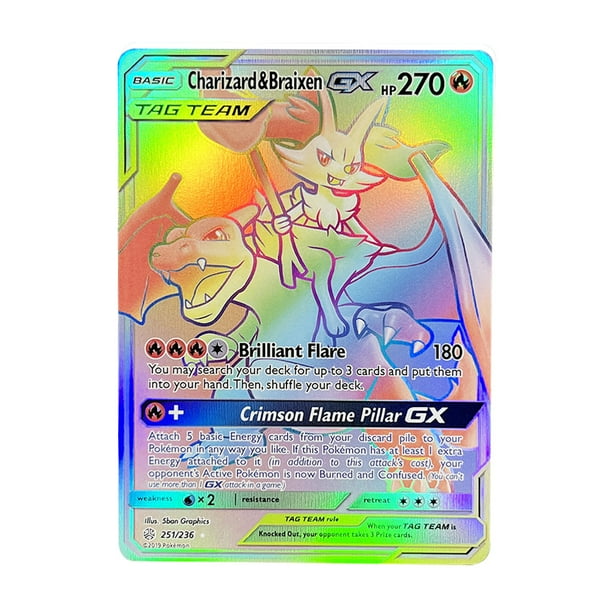 Tarjetas PKM holográficas Charizard Ex GX Rainbow Blastoise VMAX ...
