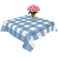 Blue White Plaid Table Cloth Waterproof Tablecloths, Gradient Geometric ...
