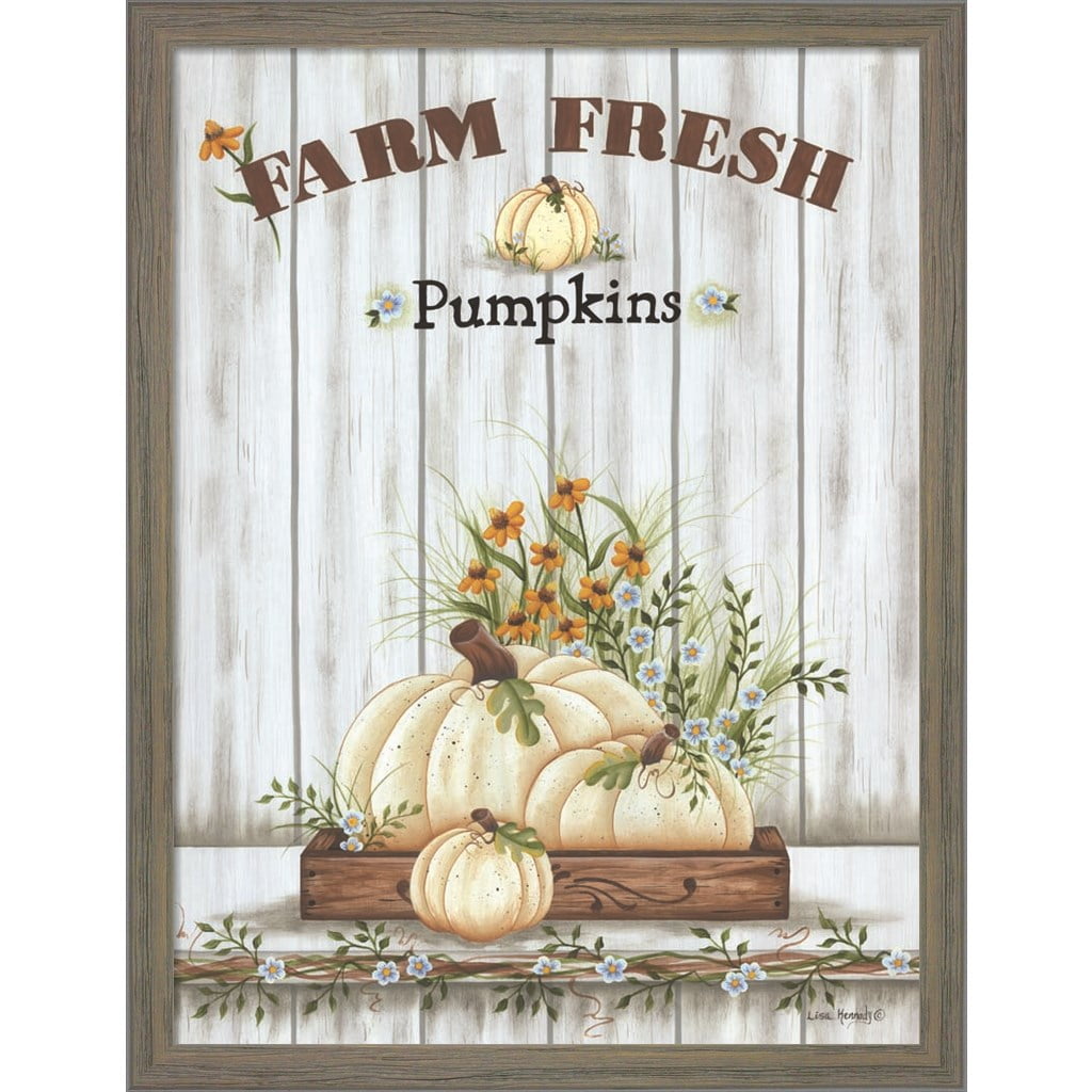 Great Art Now Farm Fresh Pumpkin by Lisa Kennedy, Framed Wall Art, 13W ...