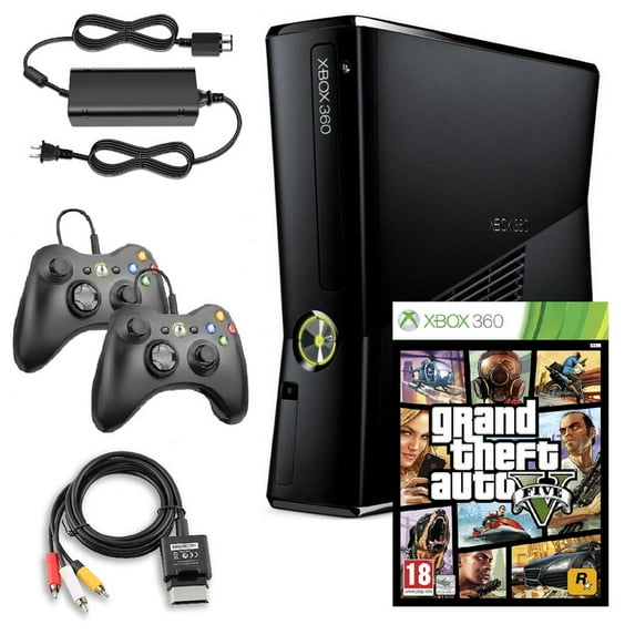 Restored Xbox 360 S 4GB Game Console Black with GTA V and 2 Retrofam ...