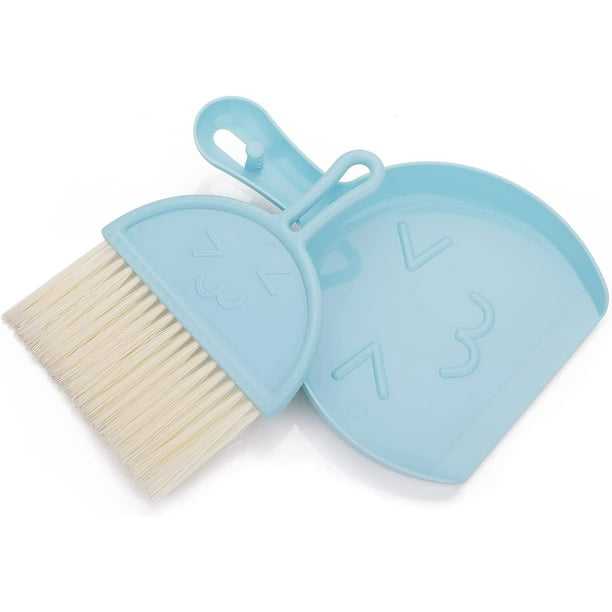 Mini Dustpan and Dustpan Set (Blue), Small Broom and Dustpan, Portable ...