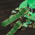 St. Patrick's Day Decorations,2M Length Green Glitter Wired Ribbon with ...