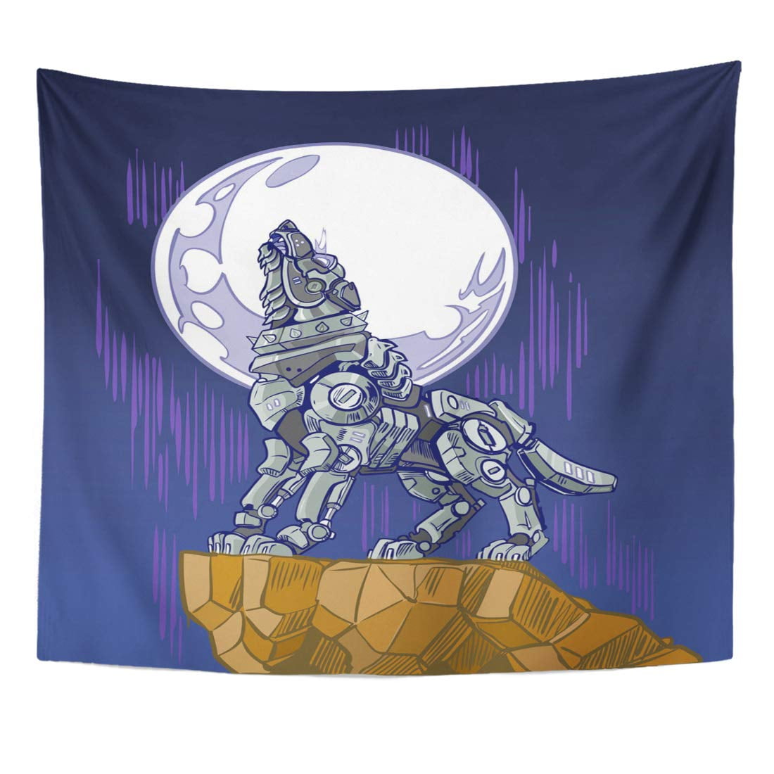 UFAEZU Robotic Cartoon Clip Mechanical Robot Wolf Baying Howling Wall ...