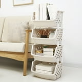 AURORA TRADE Stackable Storage Bins Plastic Baskets Rack Stacking Stand ...