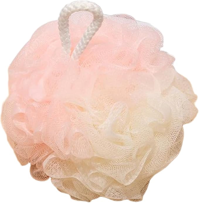 Bath Loofah Sponge 2 Pack Pink White Mesh Shower Puff Body Scrubber for ...