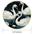 Swans Modern Round Wall Clocks with Printed Design, Hooks and Gold ...