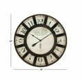Decmode Industrial 32 Inch Distressed Iron And Glass Round Wall Clock ...