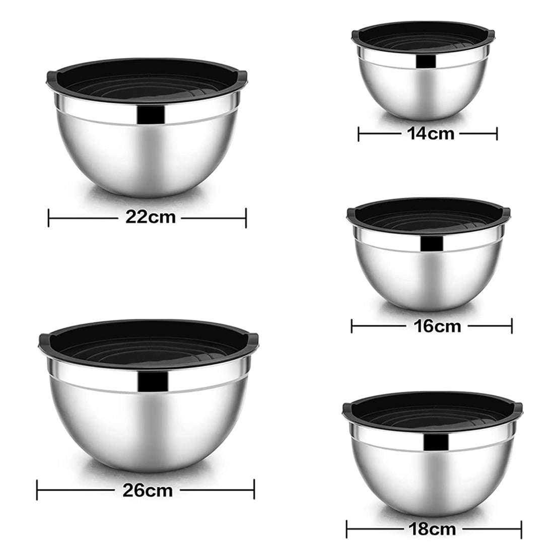 Click here for Unbranded 5 Pcs Mixing Bowl stainless Steel Stacka... prices