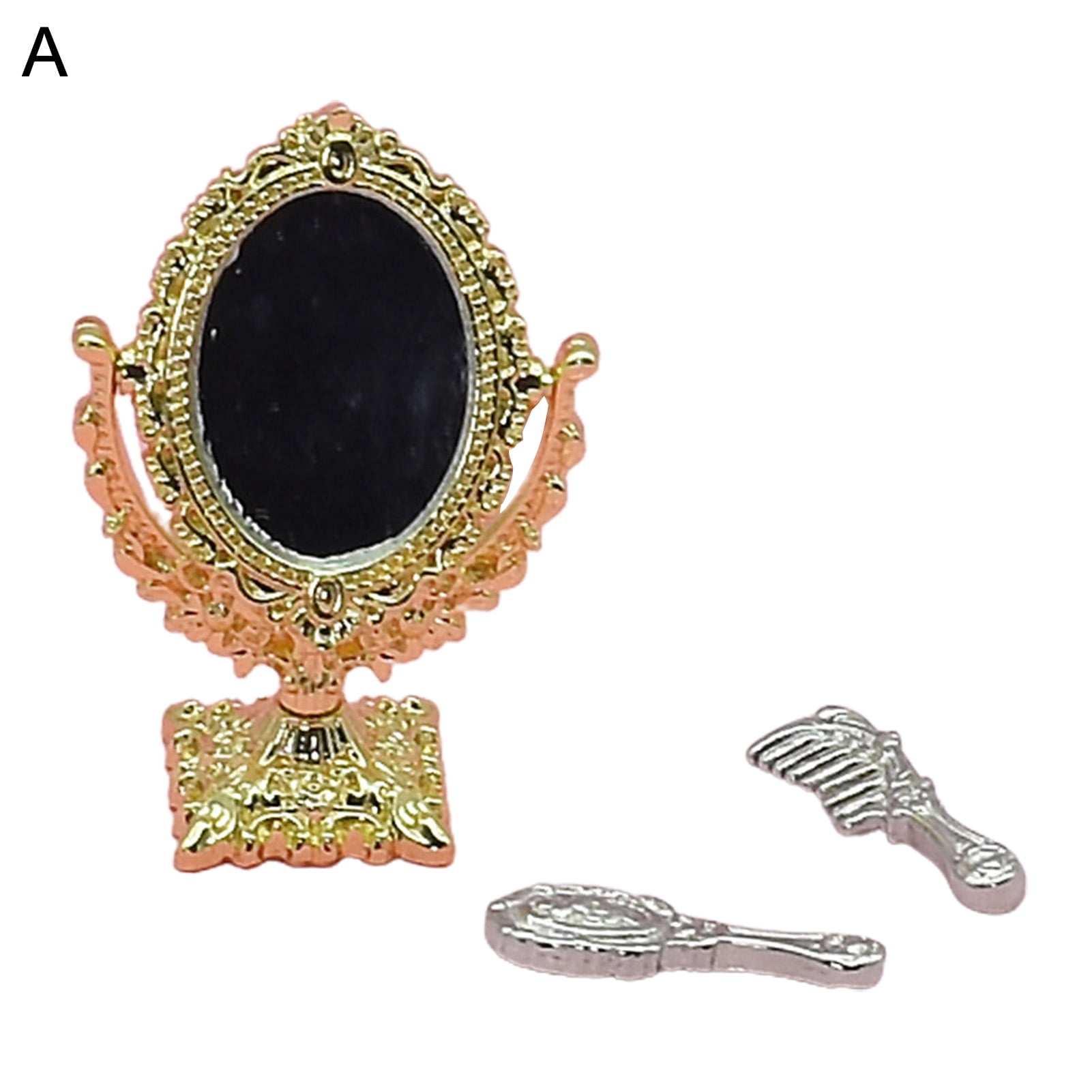Miniature Mirror Wide Application Lovely 1/12 Ratio Dollhouse Oval Mini ...