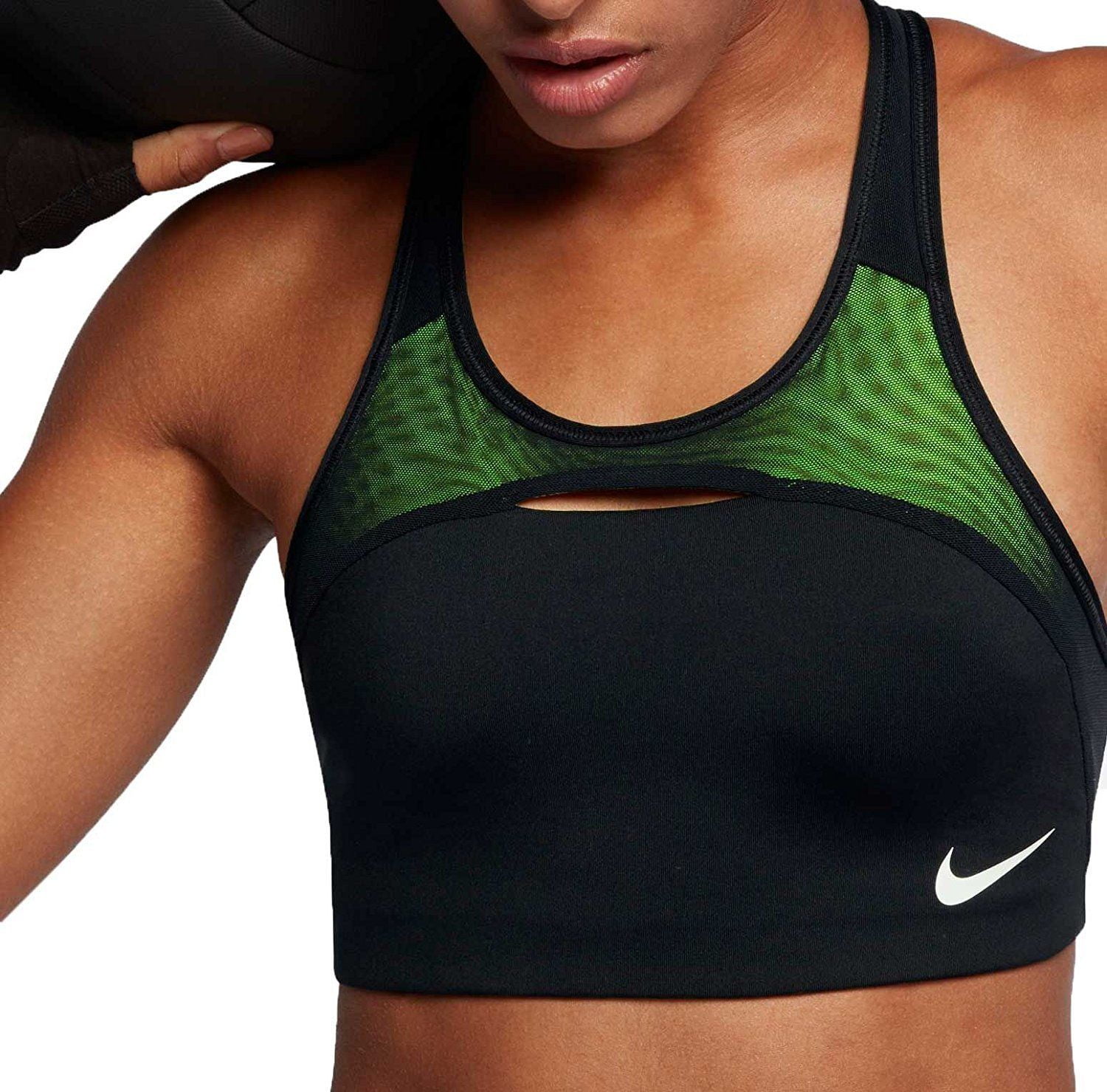 New Nike Womens Swoosh Modern Sports Bra Black/Volt XS 4269-3 - Walmart.com