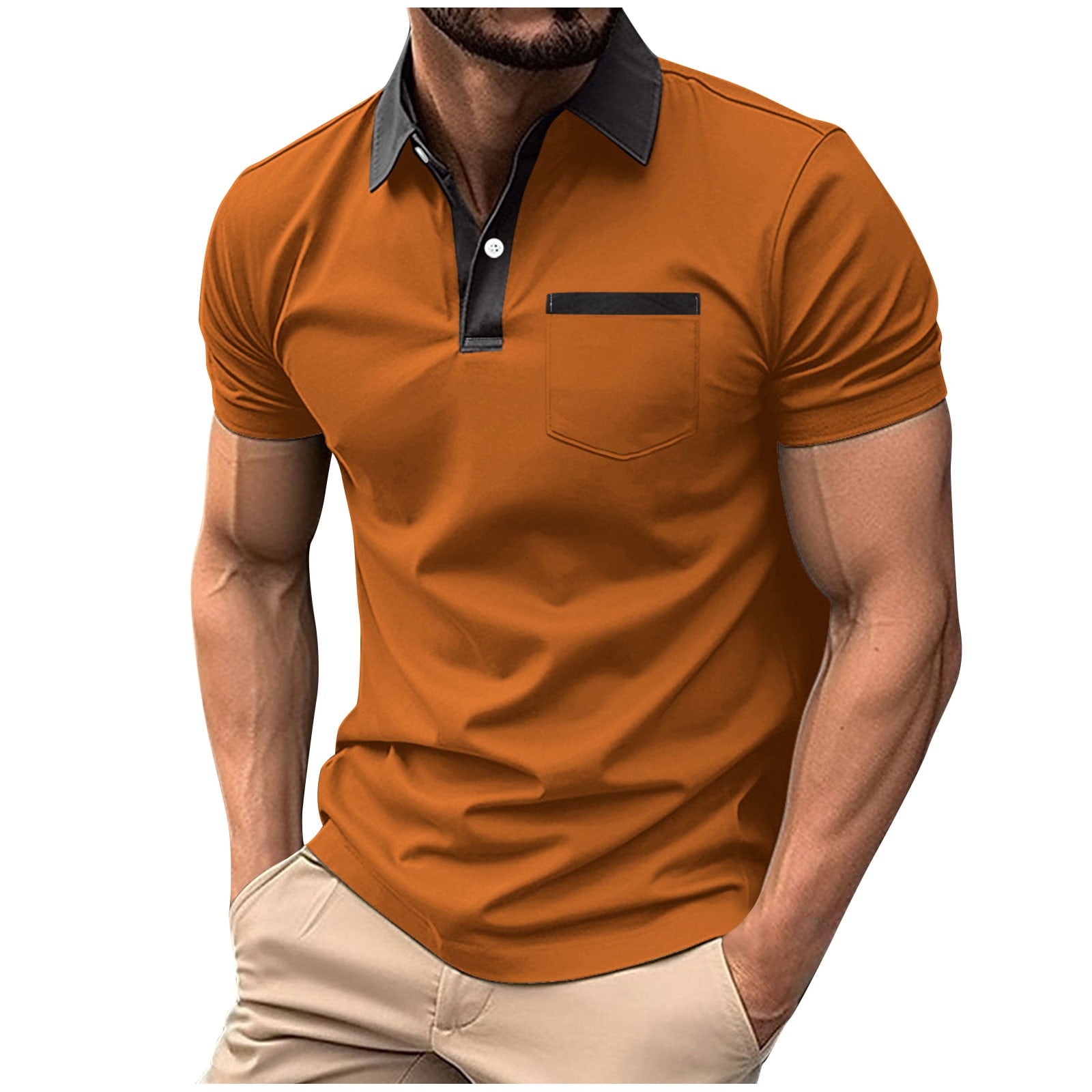 Click here for Hoksml Mens Summer Athletic Short Sleeve Solid Col... prices