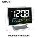 Sharp Digital Atomic Alarm Clock with Color Display, Calendar, Day of ...
