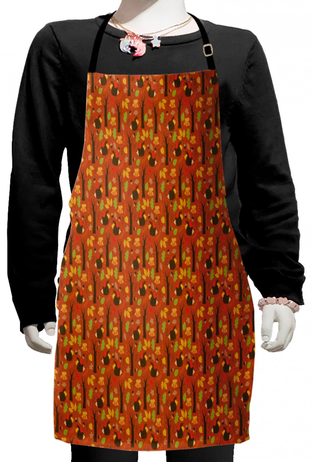 Hedgehog Kids Apron, Autumn Season Nature in the Woodlands Organic Wild ...