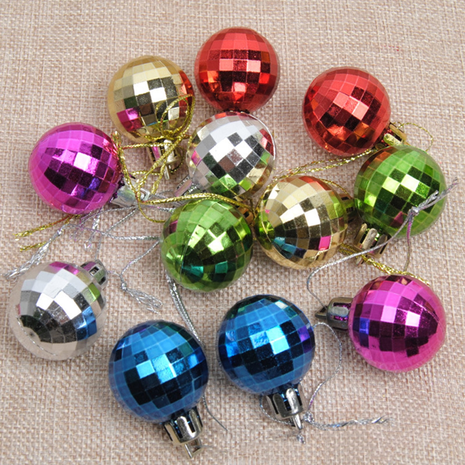 Travelwant 36Pcs 3cm Christmas Balls Glitter Christmas Ball Ornaments ...
