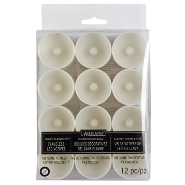 Mainstays Flameless LED Votives, White, Set of 12 - Walmart.com
