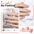 JUNXIAO-Modelones 32Pcs Peach Pink Press on Nails, Valentines Short ...