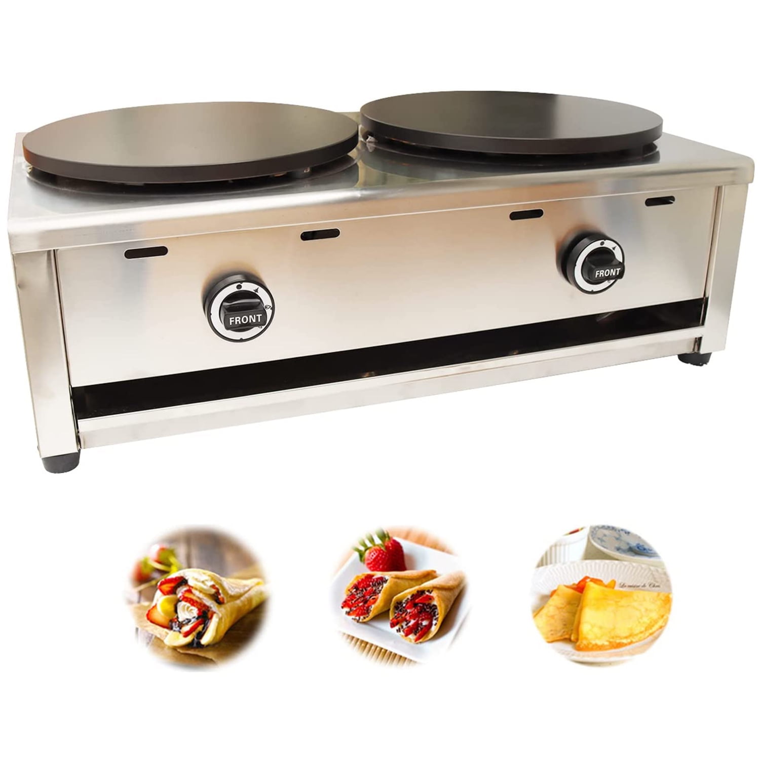 INTBUYING Commercial Double Plates Pancake Maker LP Gas Crepes Maker ...