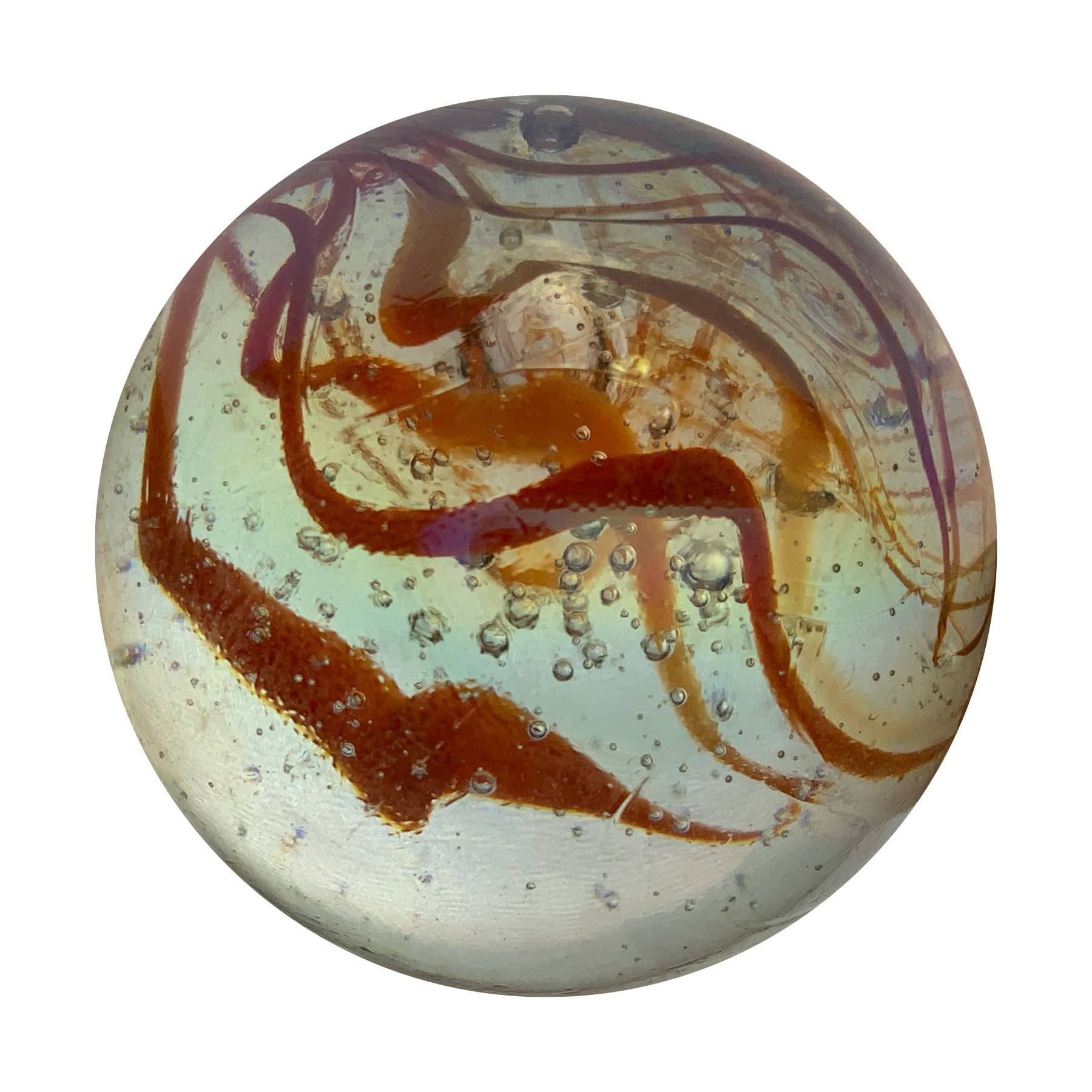 Large 2" (50mm) Red Spaghetti Toe Breaker Toy Marble Glass Huge Shooter ...