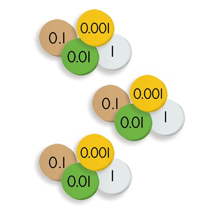 4-Value Decimals To Whole Number Place Value Discs Set, 100 Discs Per ...
