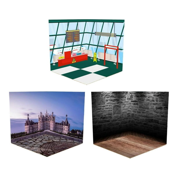 HILABEE 3pieces 1/12 Scale Backdrop Scene Background Diorama Layout ...