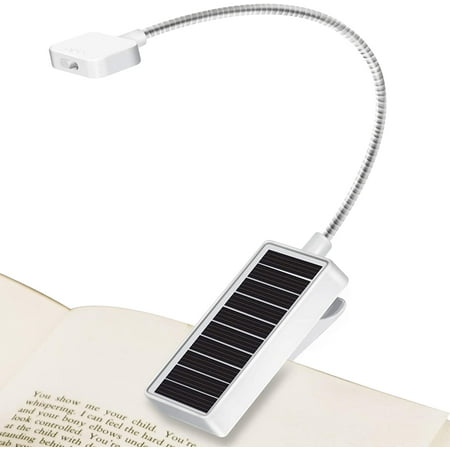 Solar Book Lights,Flexible Clip-on LED Reading Lights USB Rechargeable ...