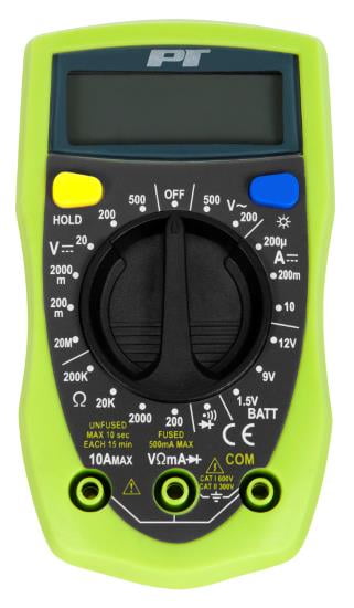 Performance Tool W2969 Compact Digital Multimeters , Electronic Amp ...