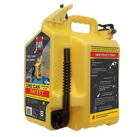 SureCan SUR5SFD2 5 Gallon Spill Free Type II Self Venting Diesel Safety ...