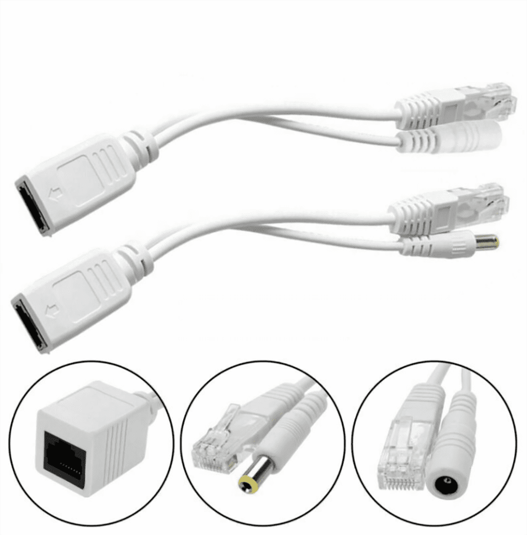 (5 pcs)CCTV Camera Ethernet Passive POE Injector Splitter Adapter Power ...