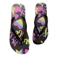 CHENge Women’s Rainbow Graffiti Print Flip Flops, Colorful Heart ...