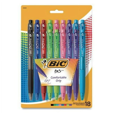 Bic BU3 Comfort Grip Retractable Ballpoint Pens, Assorted 5 ea ...