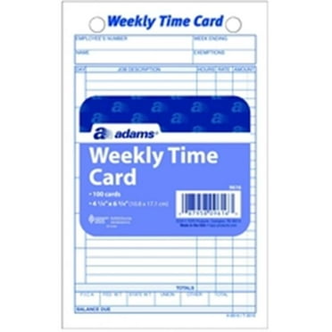 Rediform, Red4K406, Daily Time Clock Cards, 100 Per Pad, White ...