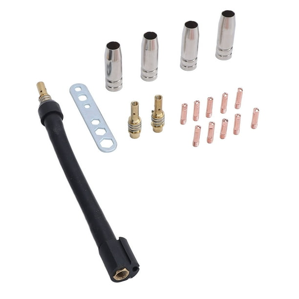 18 Piece Welding Consumable Set MIG MAG Flexible Neck Shield Nozzles ...
