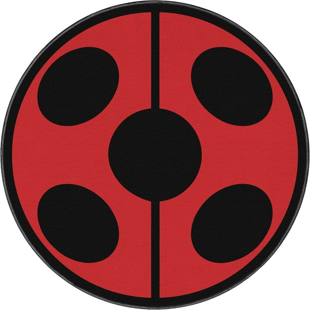Well Woven Miraculous Ladybug Miraculous Ladybug Symbol Red 3'11" Round ...