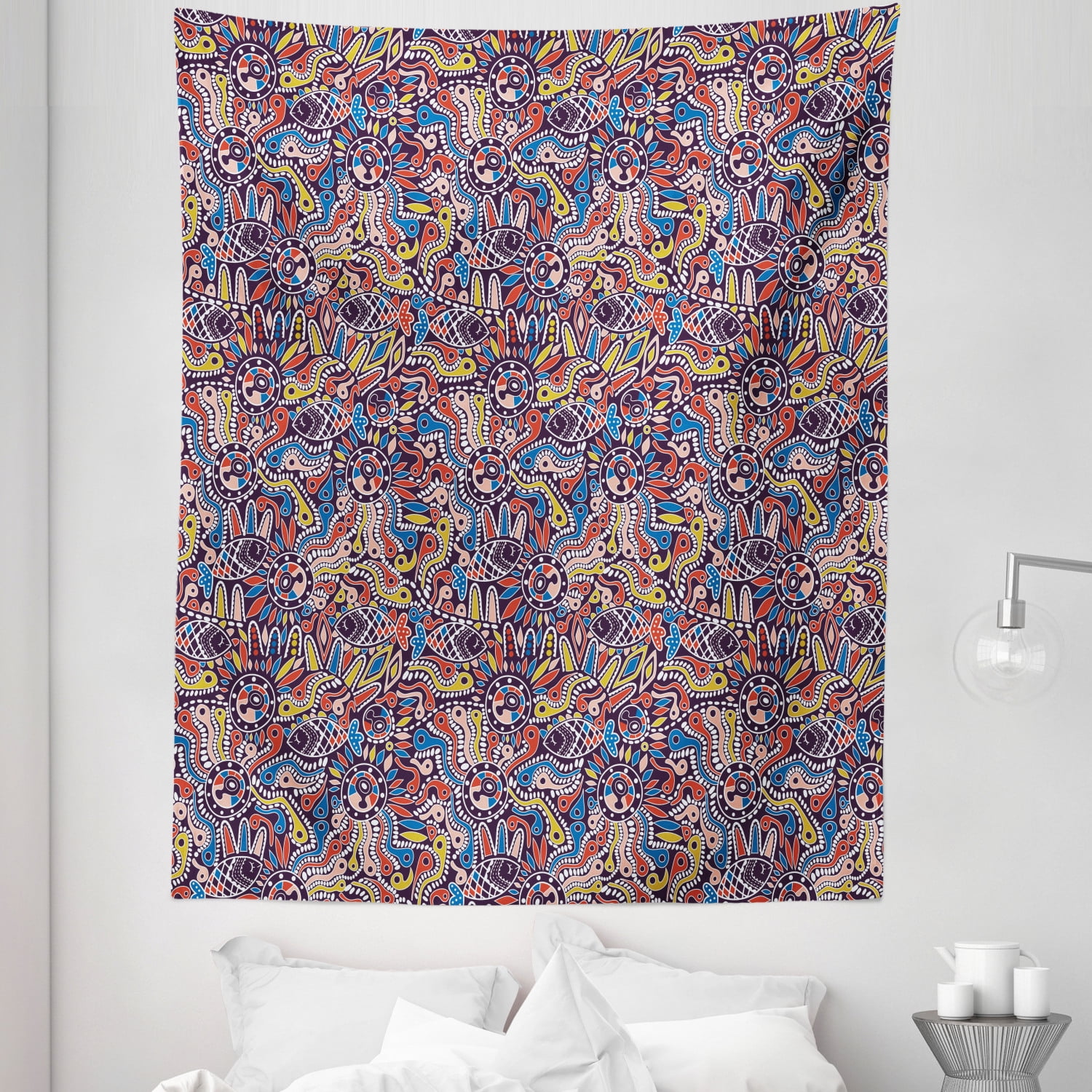 Ethnic Tapestry, Mosaic Style Folk Prehistoric Historical Nature with ...