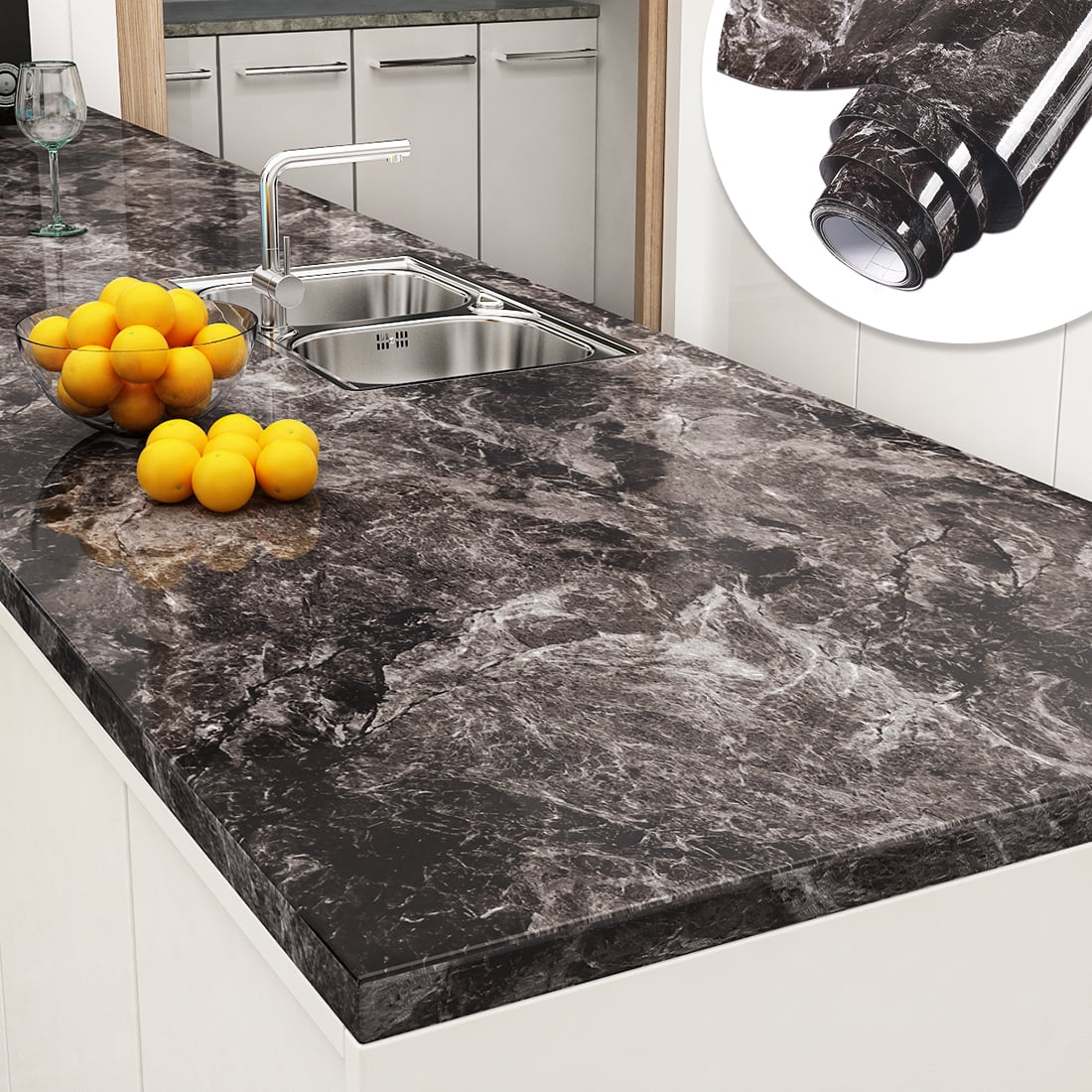 Black marble top store