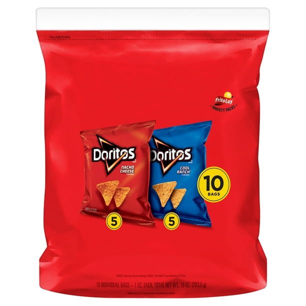 Doritos 2 Flavor Variety Pack, 1 oz Bags, 10 Count - Walmart.com ...