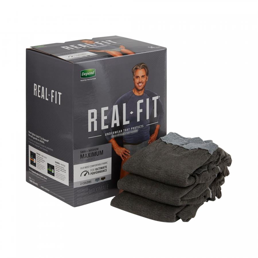 Depend Real Fit Underwear for Men, Maximum Absorbency, S/M, 14 Count ...