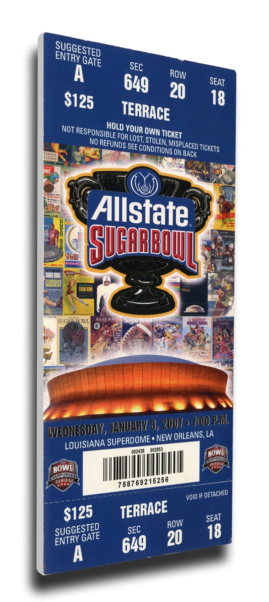 2007 Sugar Bowl Canvas Mega Ticket - LSU Tigers - Walmart.com
