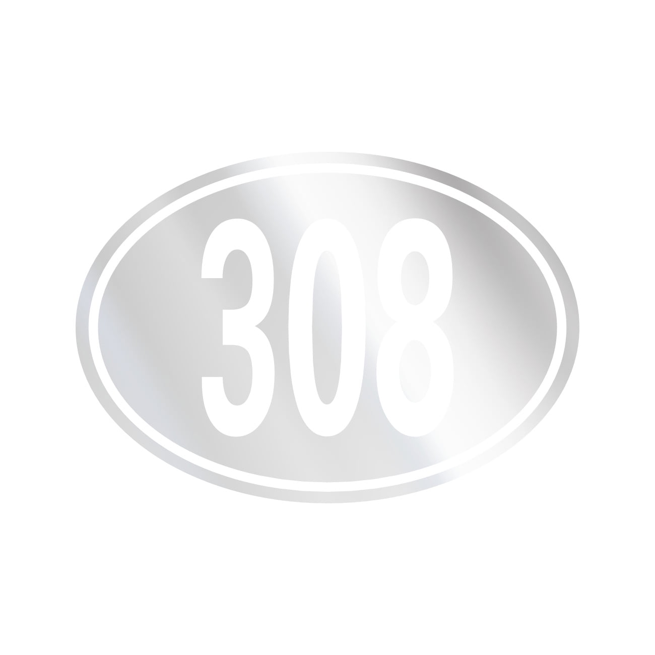 Oval 308 Sticker Decal Die Cut - Self Adhesive Vinyl - Weatherproof ...