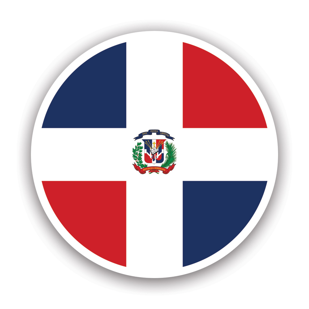 Round Dominican Flag Sticker Decal - Self Adhesive Vinyl - Weatherproof ...