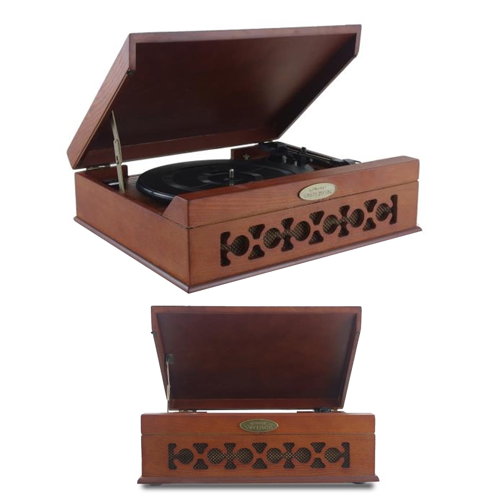 Vintage Classic-Style BT Turntable Vinyl Record Player with Vinyl-to ... Vintage Classic-Style BT Turntable Vinyl Record Player with Vinyl-to ...