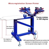 INTBUYING 4 Color 1 Station Floor Type Single Color Screen Printing ...