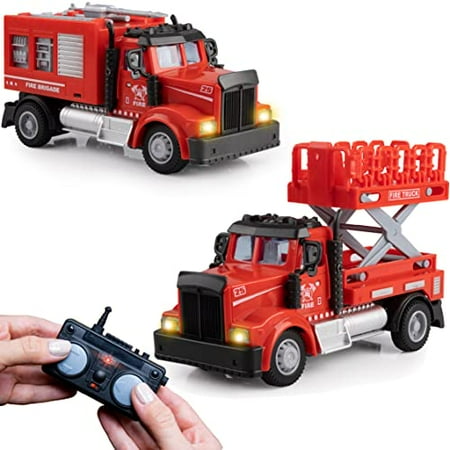 Force1 Mini RC Firetrucks Toys for Kids - 2 Pack Remote Control Kid ...