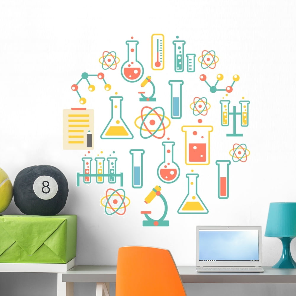 Chemistry Icons Wall Decal by Wallmonkeys Peel and Stick Graphic (36 in ...