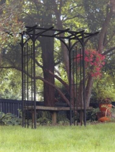 Panacea 89088 Steel Flat Top Arbor with Finials, Black - Walmart.com