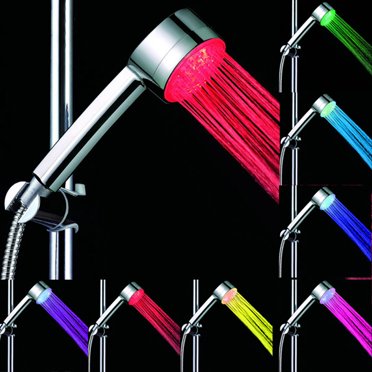 Delaman Shower Head, LED 7 Color Changing Overhead Rainfall Waterfall ...