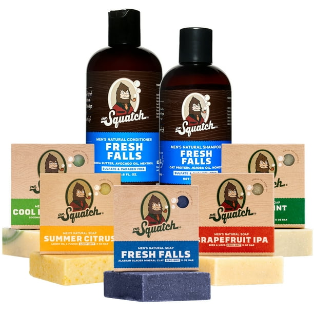 Dr Squatch Expanded Pack Mens Natural Shampoo And Conditioner And 5