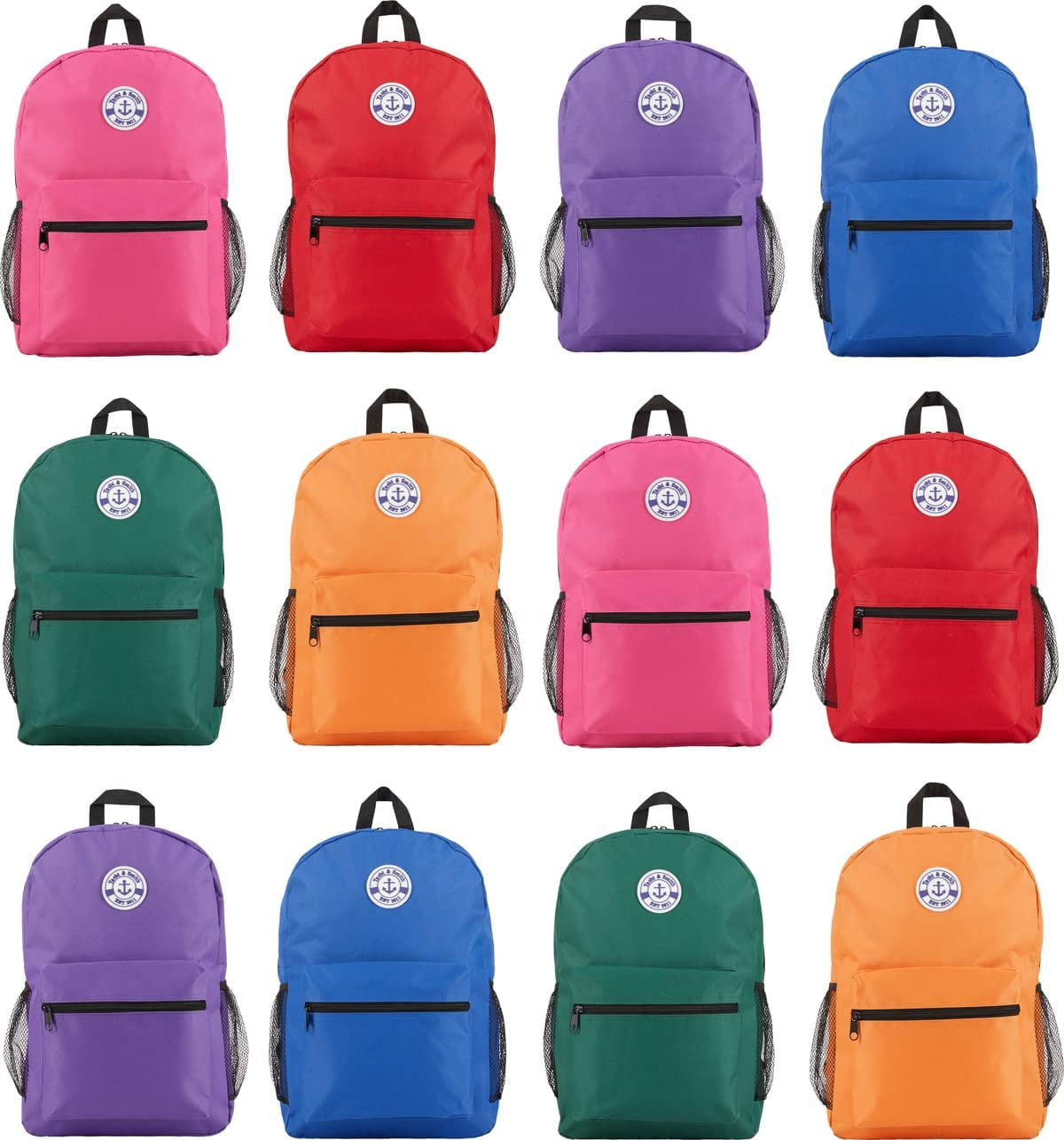 12 Pack 17 Inch Wholesale Backpacks for Students, Case of Bookbags ...