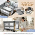 JOYMOR All-in-One Nursery Center: Bassinet, Changing Table, Mattress ...