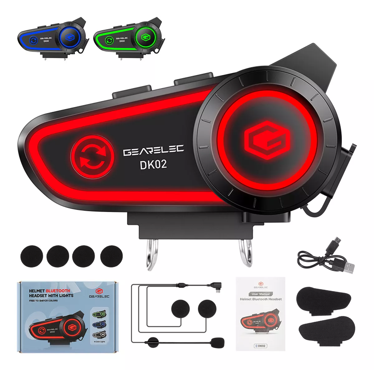 Gearelec Dk02 Audífonos Para Casco De Motos 2800mAh Bluetooth5.2 Impermeables Ipx7 | Bodega ...